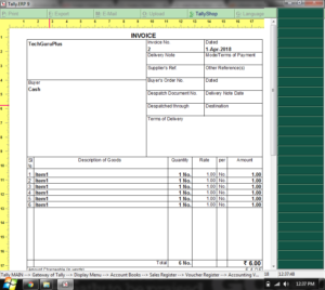 Grid Lines in Sales Invoice TDL for Tally ERP 9