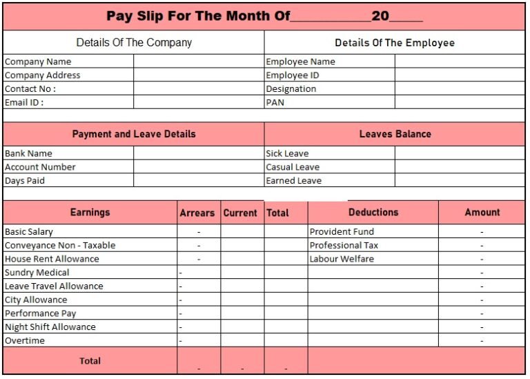 Automatic Salary Slip Generator Using Excel Format | Pay Slip Format Excel