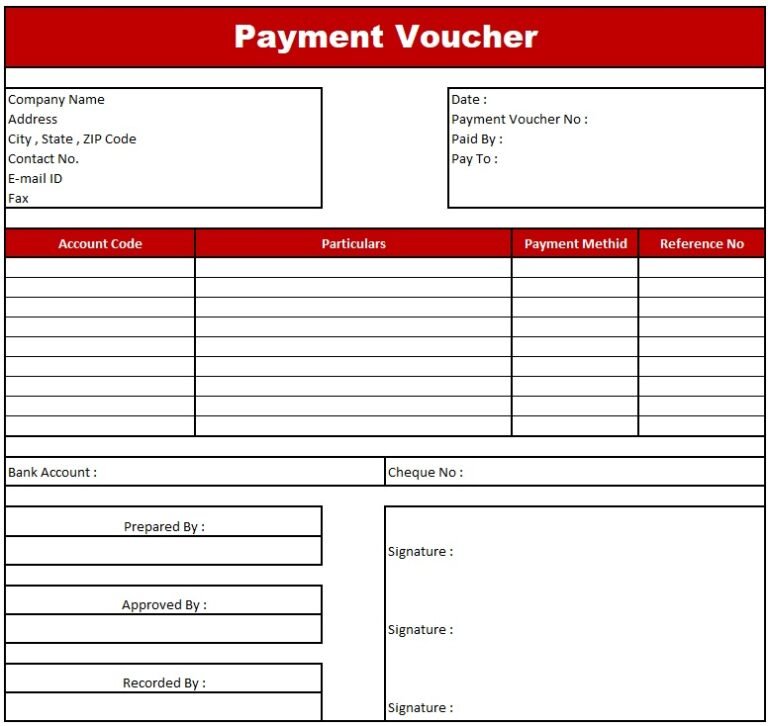 Simple Payment Voucher Template in Word (.docx)