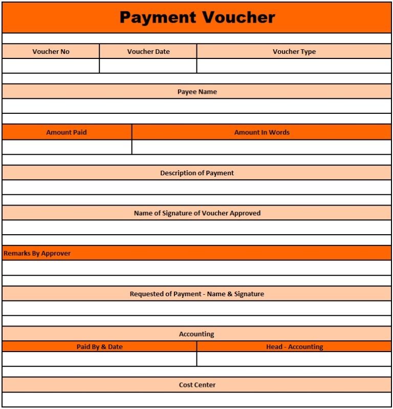 [50 FREE] Payment Voucher Templates Download (Excel-Word)