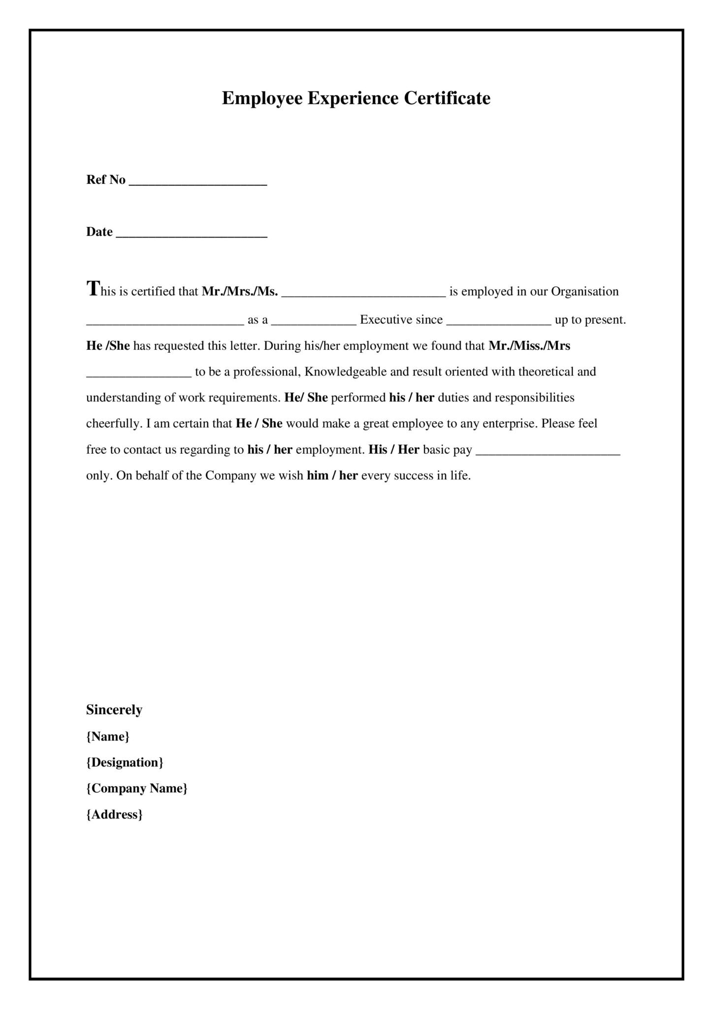 How to Write a Professional Job Experience Letter in Few Minutes