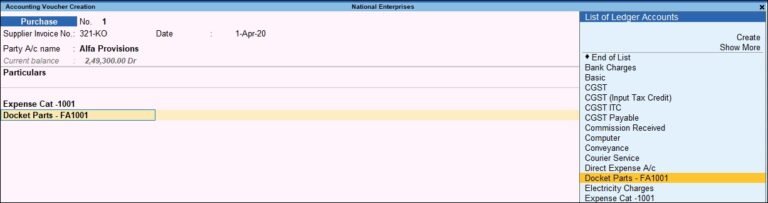 How to Enter Purchase of Goods and Services in Tally Prime