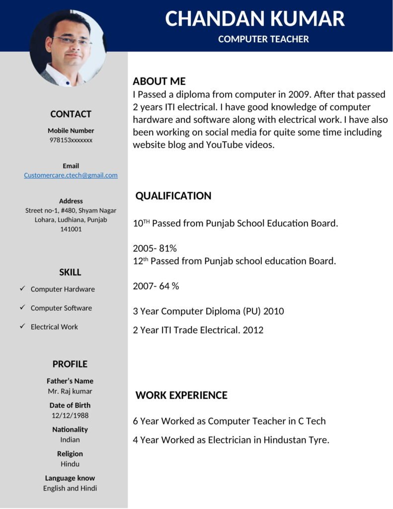 Modern Resume Template in MS Word FREE Download (.doc .pdf)
