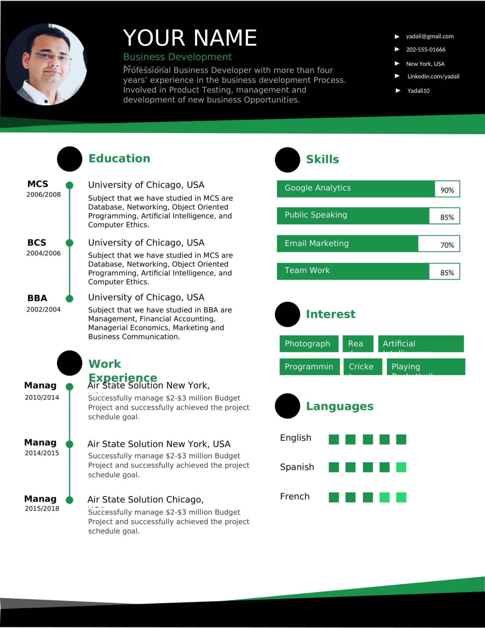 (Free Download) Modern & Stylish Resume/CV Format Word-PDF