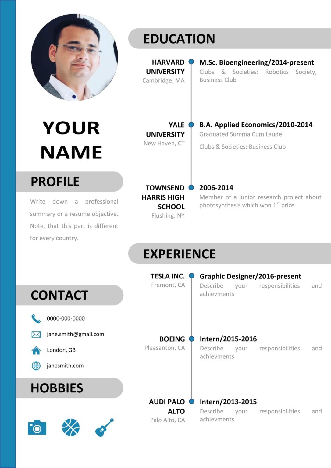 2 Page Resume Template Free Download Word (.docx & .pdf)
