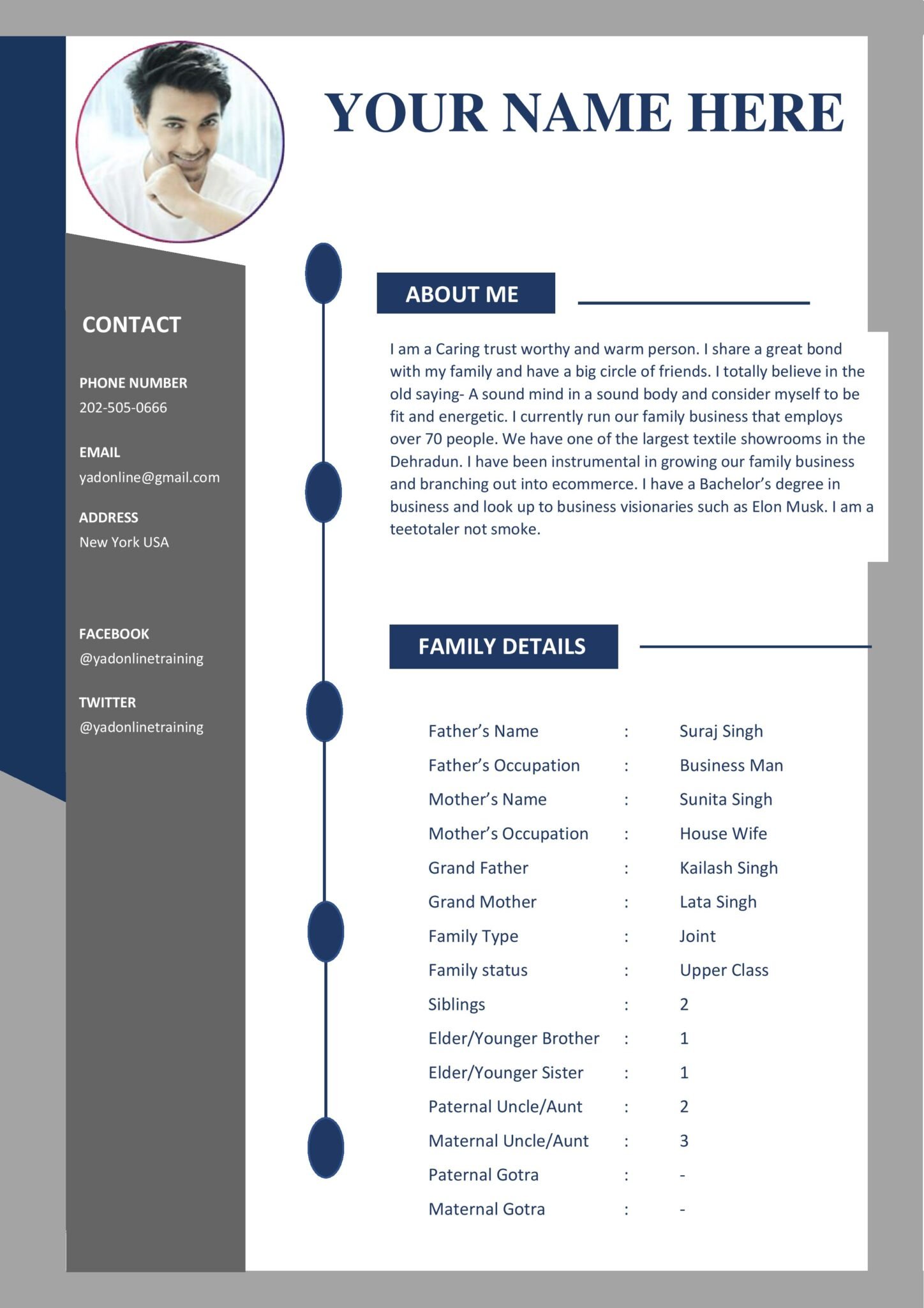 Muslim Marriage Biodata Template in Word (Download Word .docx)