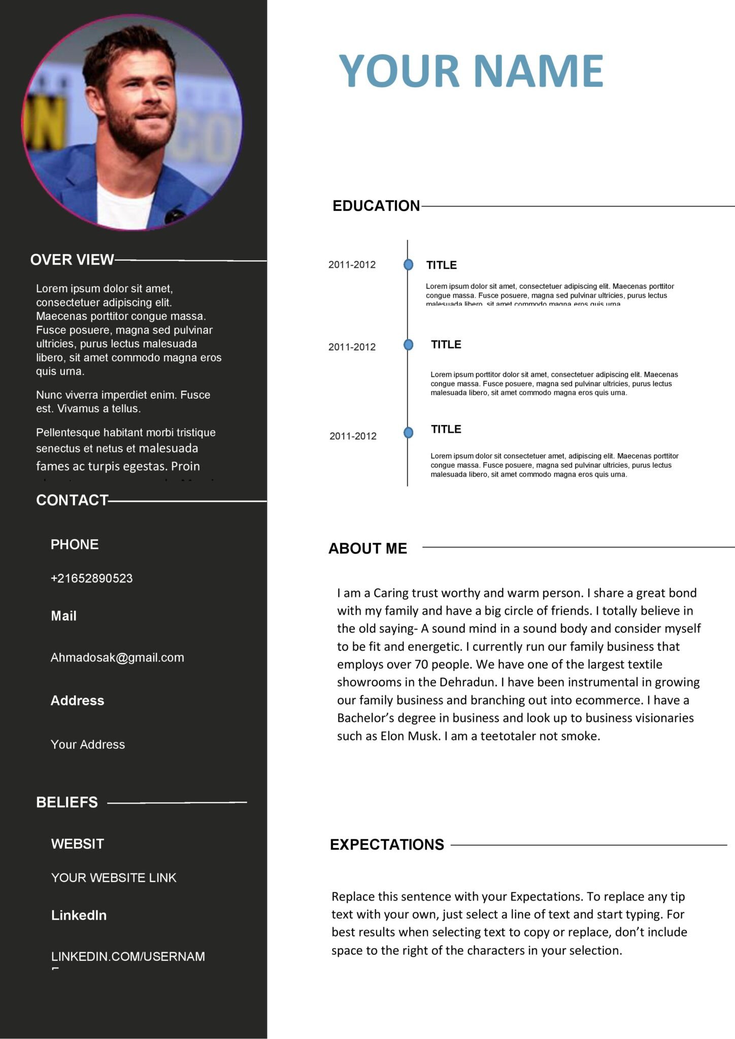 Stylish Marriage Biodata-Word Format (.docx & .PDF) Download