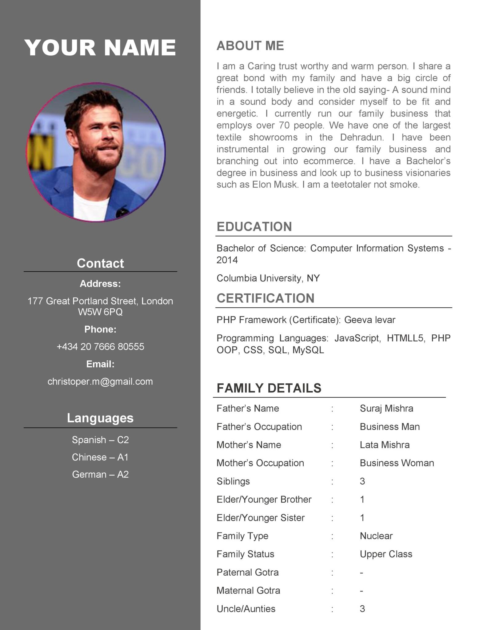 (Download) 120+ Biodata Format for Marriage (in Word & PDF)