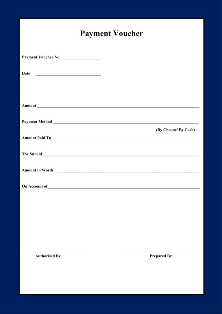 Simple Payment Voucher Template in Word (.docx)