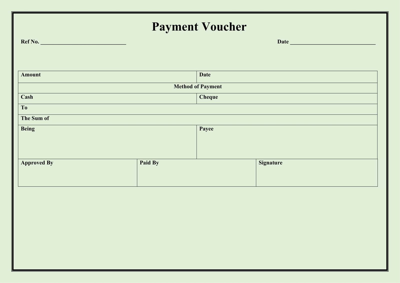 Payment Voucher Design Template In Word docx 