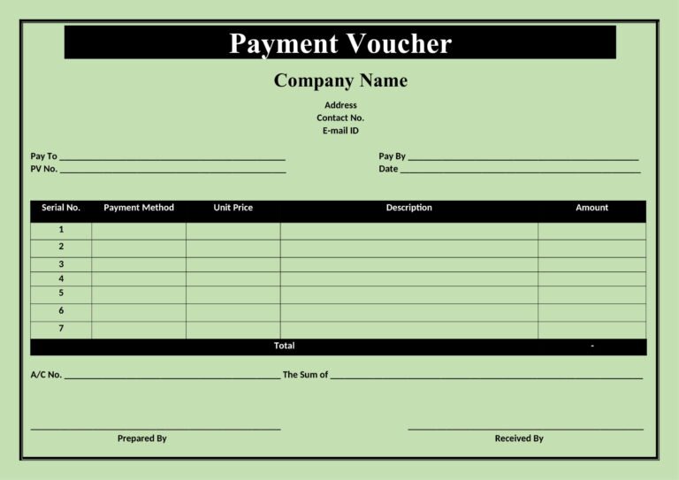 Simple Payment Voucher Template in Word (.docx)