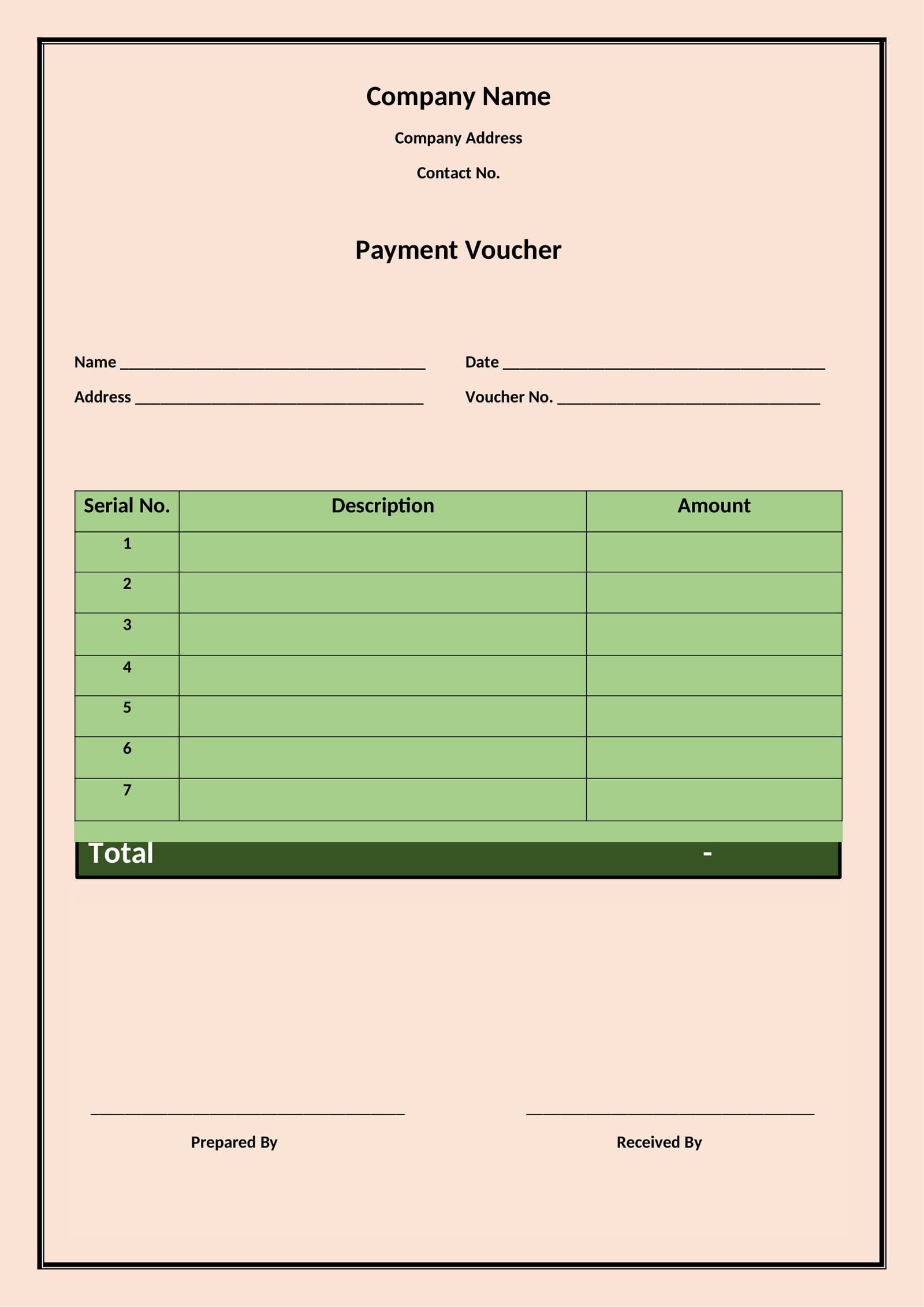 Cash Voucher Template Cash Voucher Template