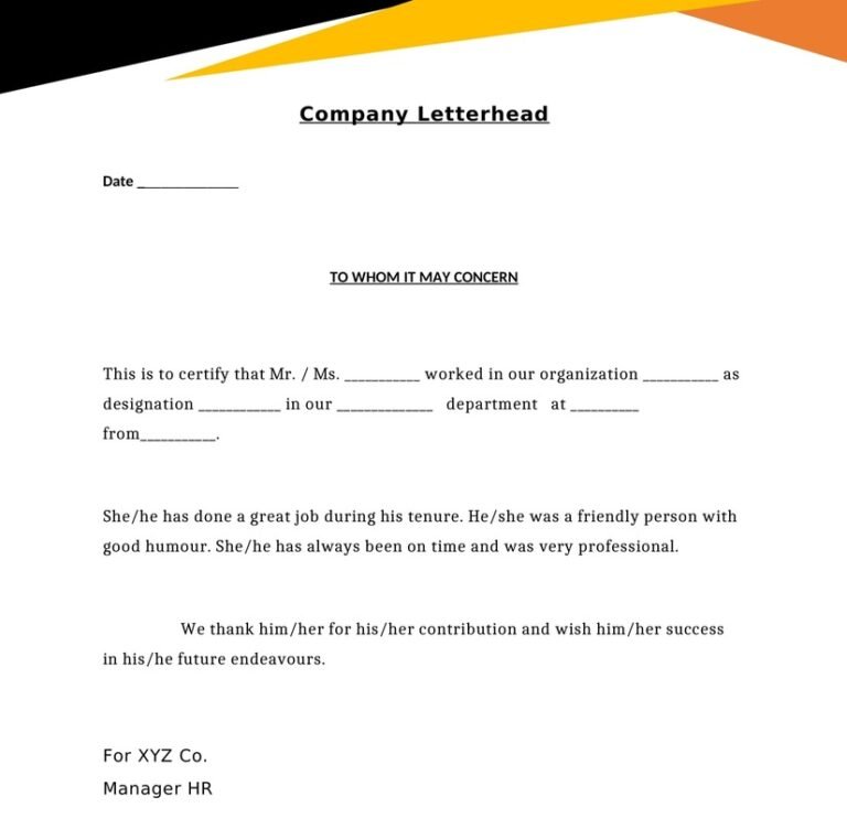 Teacher - Experience Letter / Certificate Template Download in Word (.docx)