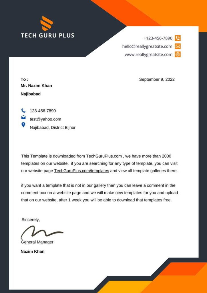 Editable Stylish Free Letter Headed Paper Design (.docx Word & PDF)