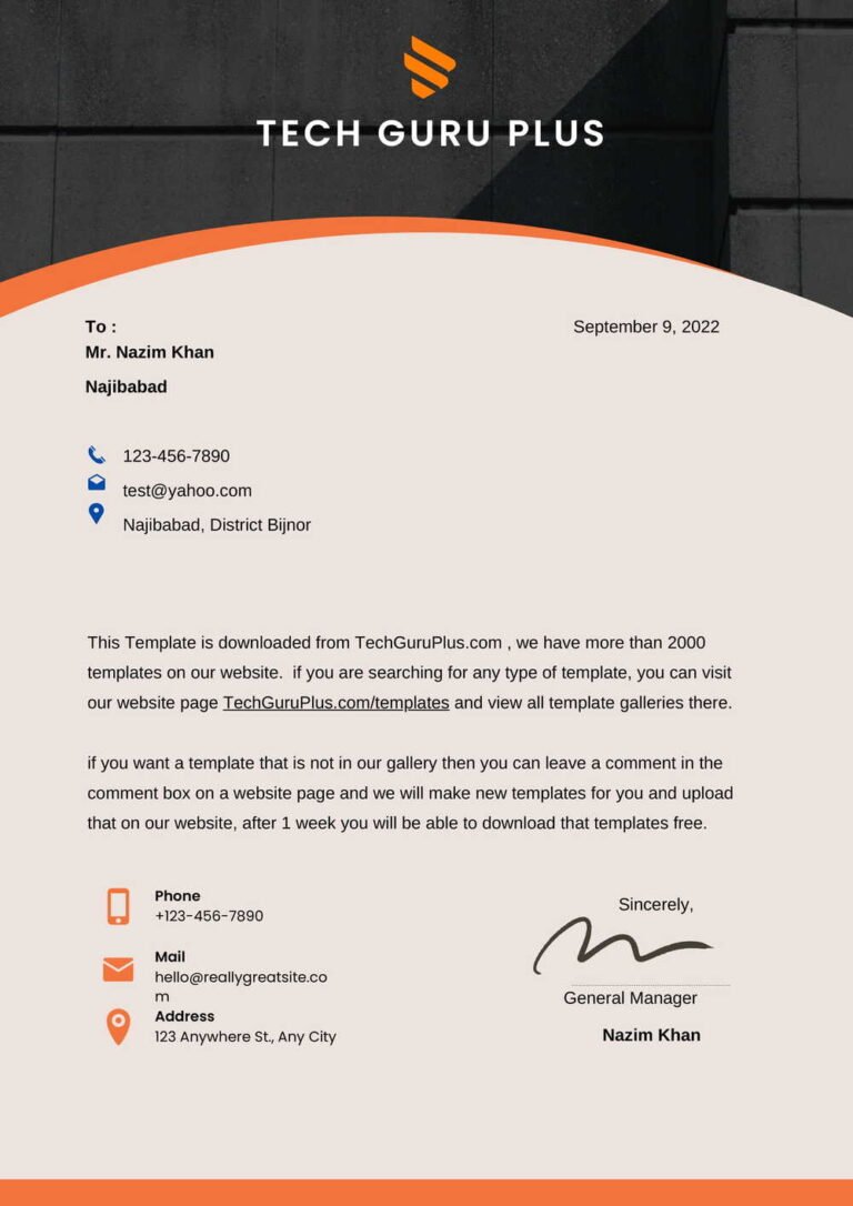 Editable Stylish Letterhead Format Excel Free Download (.docx Word & PDF)