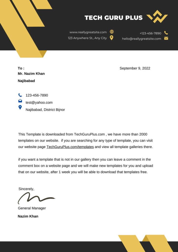 Editable Stylish Free Letter Headed Paper Design (.docx Word & PDF)