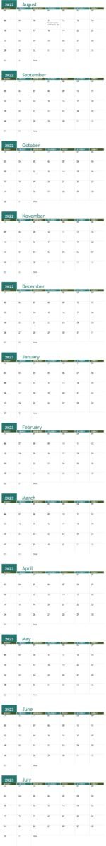 Academic Calendar Template In Excel (Download.xlsx)