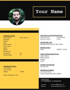 New Biodata Template of Marriage (Word & PDF) Download