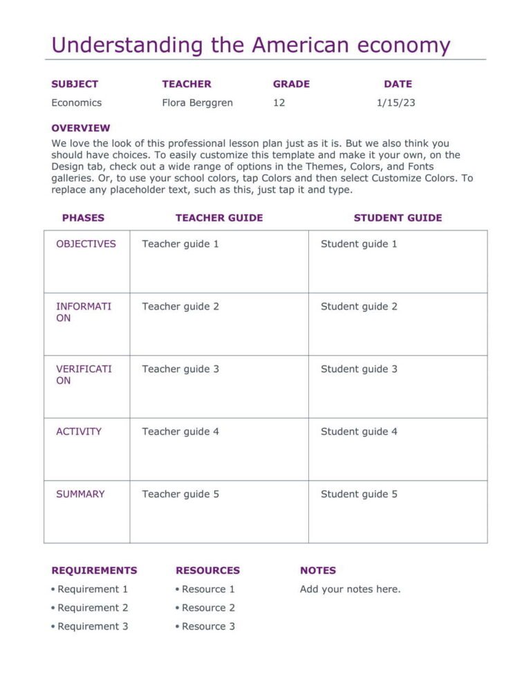 Student report Template In Word (.Docx File Download)