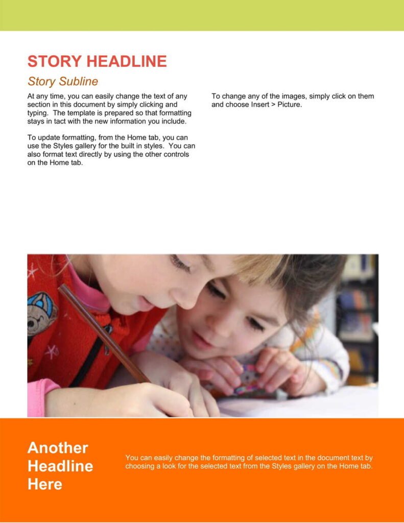 School newsletter Template In Word (.Docx File Download)