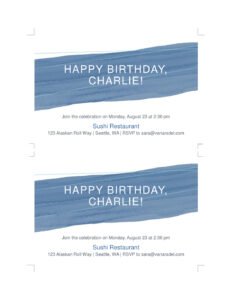 Blue ribbon party invitations Presentation Powerpoint Template (.ppt ...