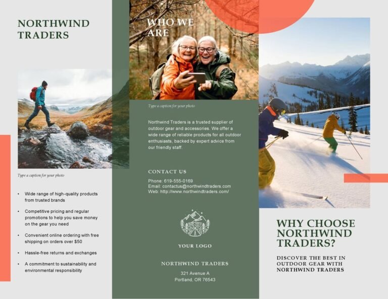 Business tri-fold brochure Presentation Powerpoint Template (.ppt File ...