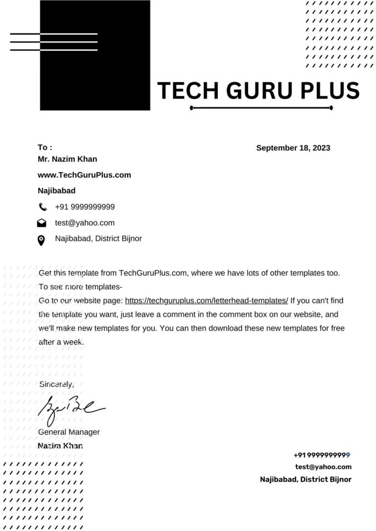 Civil Contractor Letterhead Format In Word Free Download (.docx)