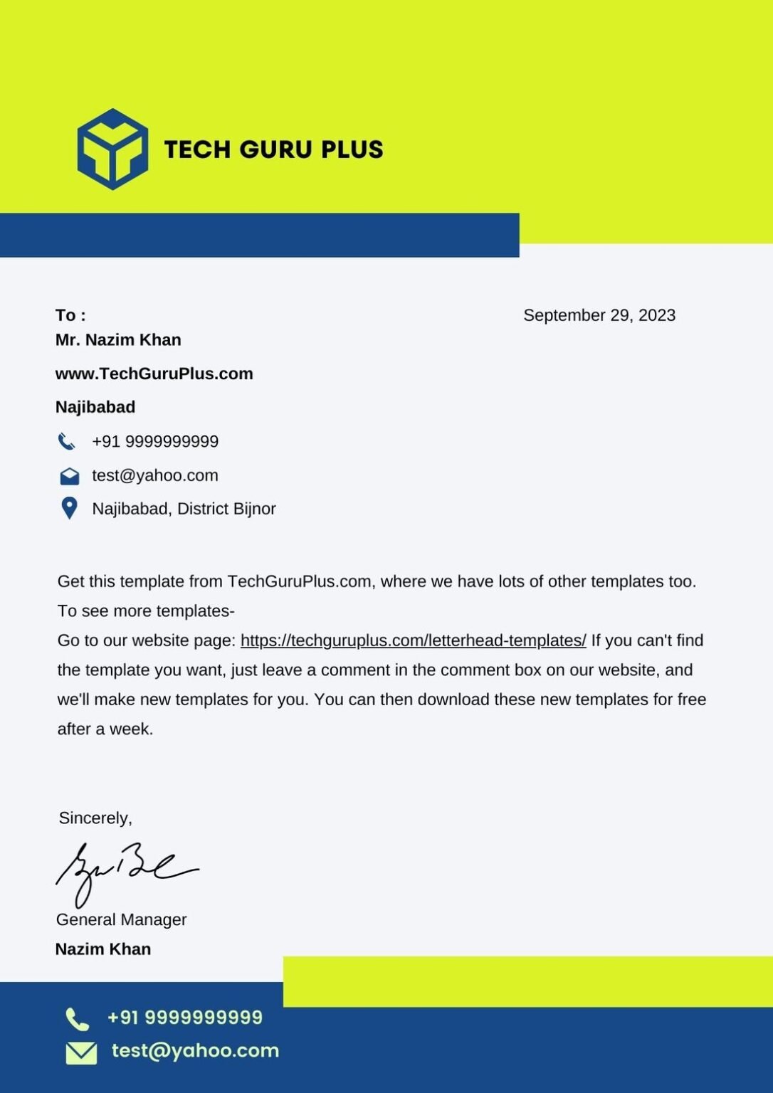 Civil Contractor Letterhead Format In Word Free Download (.docx)