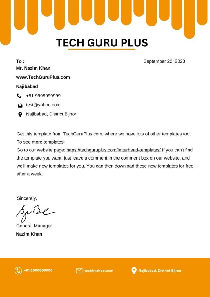 Editable Stylish Free Letter Headed Paper Design (.docx Word & PDF)