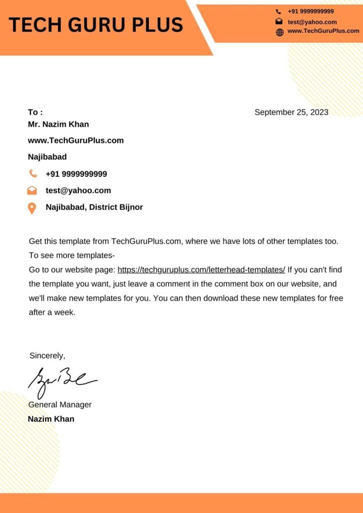 Editable Stylish Free Letter Headed Paper Design (.docx Word & PDF)