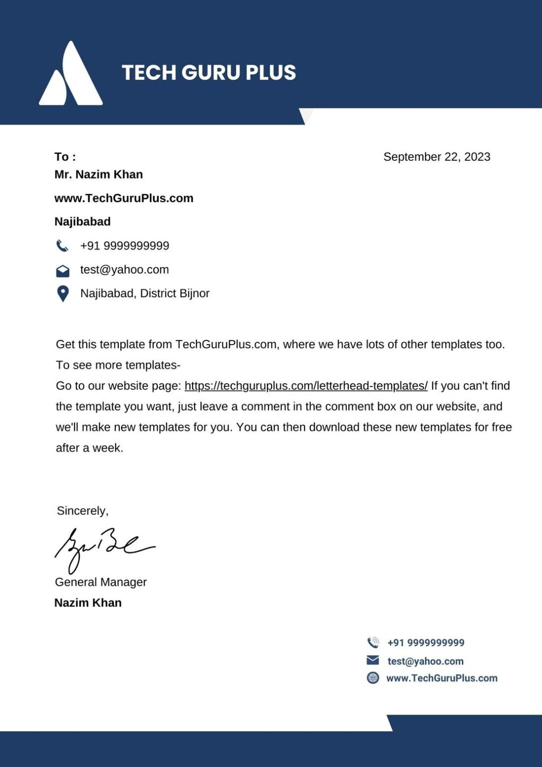 Free Company Letterhead Templates & Examples