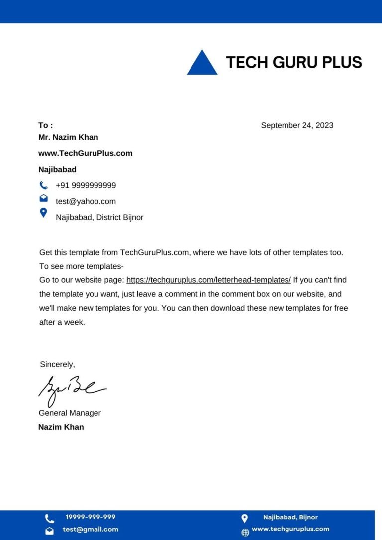 Editable Stylish Letterhead Format Excel Free Download (.docx Word & PDF)