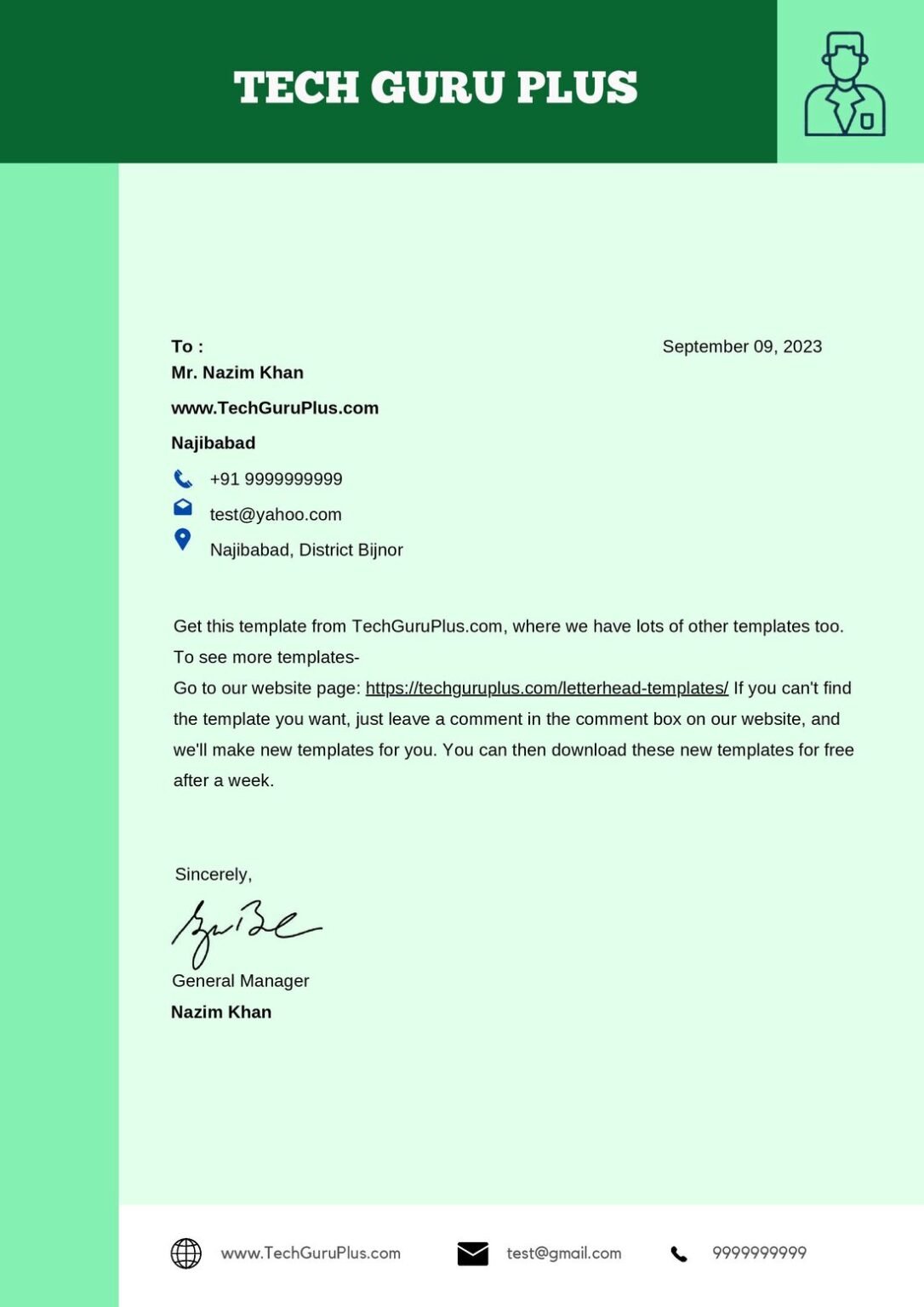 Civil Contractor Letterhead Format In Word Free Download (.docx)