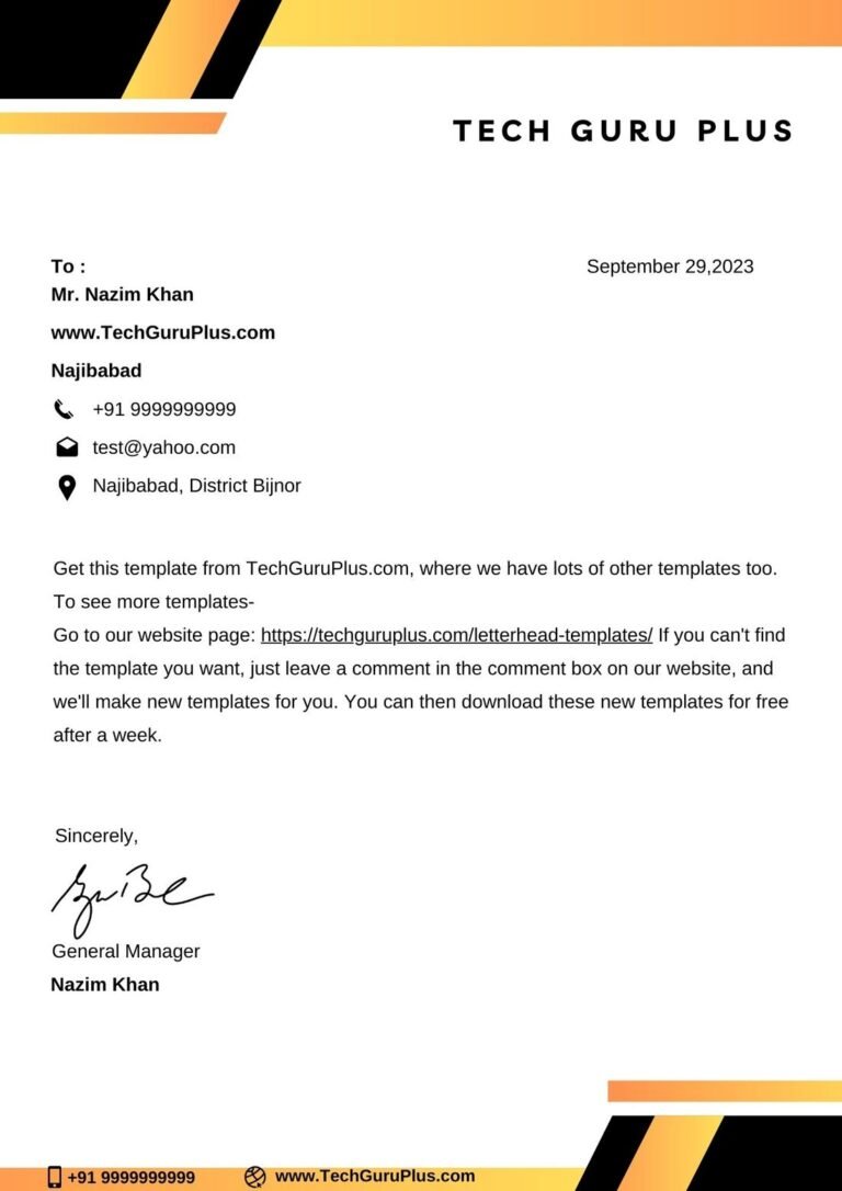 Editable Stylish Free Letter Headed Paper Design (.docx Word & PDF)