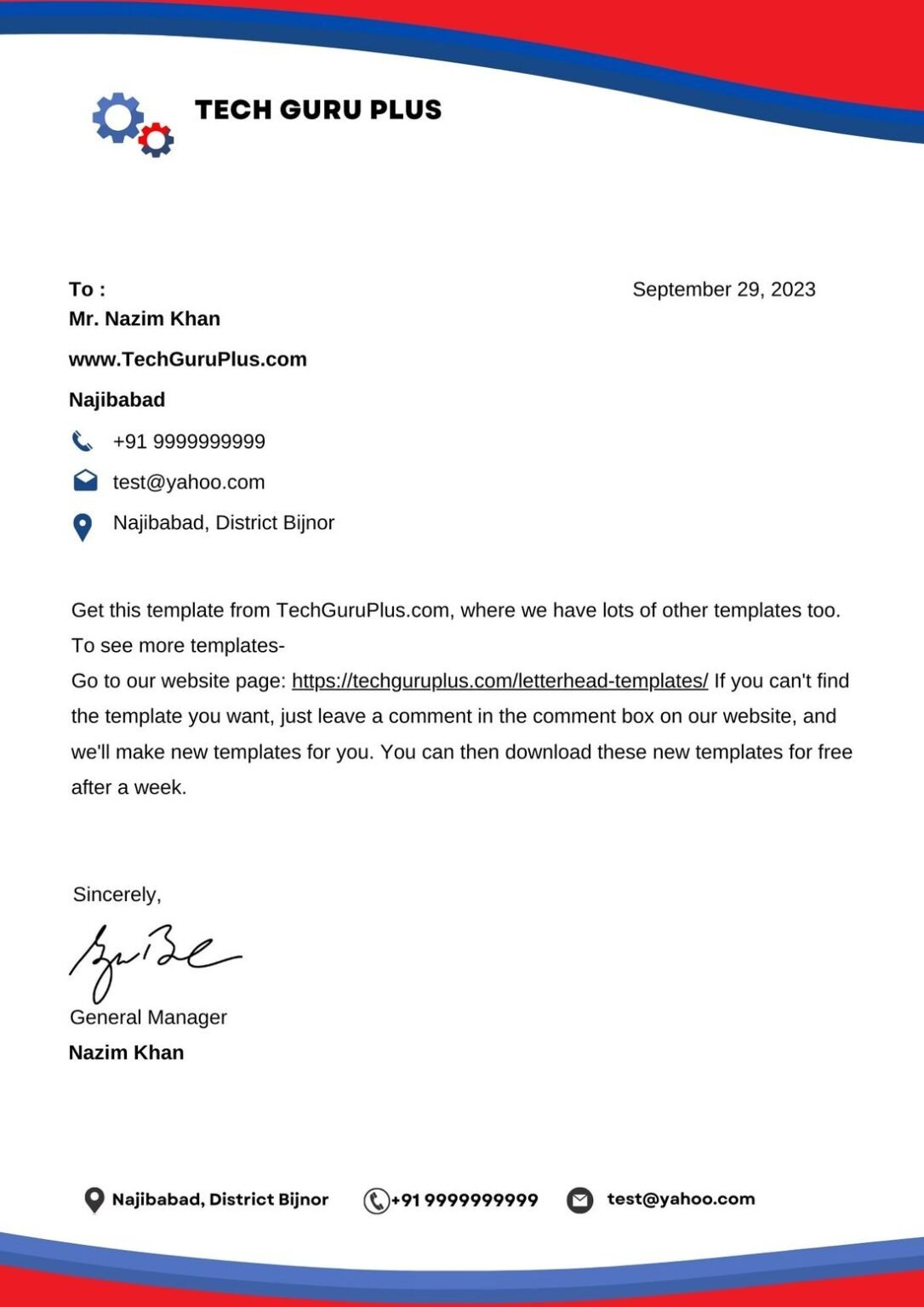 Free Letterhead Formats & Templates In Word (.docx)
