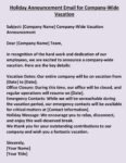 [5 Format] Sample Holiday Announcement Emails to Employees