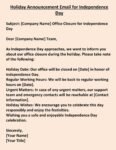 [5 Format] Sample Holiday Announcement Emails to Employees