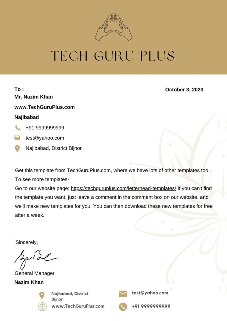 Printable Indian Company Letterhead in Word