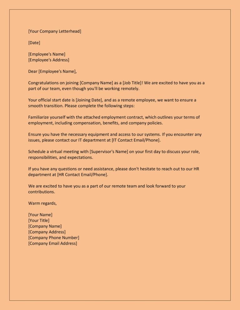 [Top 5] Employee Job Joining Letter Format (Download in Word-.docx)