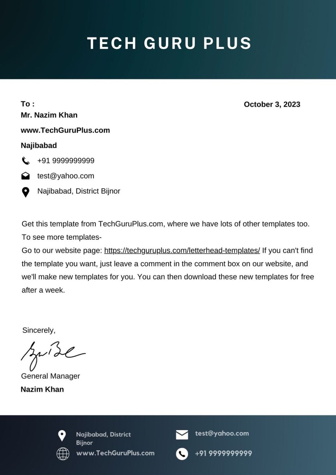 Free Letterhead Formats & Templates In Word (.docx)
