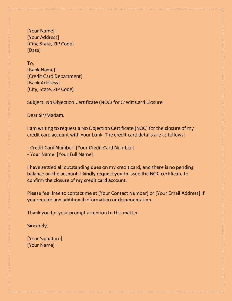 [Top-5] NOC Letter Format for Bank (Download in Word-.docx)
