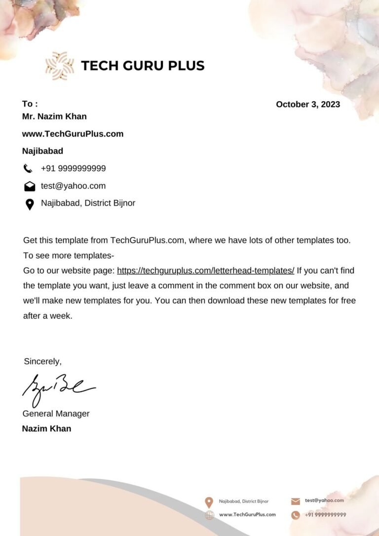 Free Letterhead Templates With Examples (.docx)