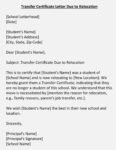 [Top-5] TC (Transfer Certificate) Letter Format to be issued to Student ...