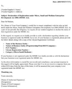 [Top 5] Letter for Declaration of Registration Under MSME Act From ...