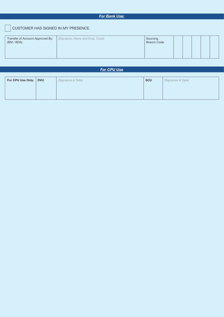 HDFC Bank Account Transfer Form for Current and Saving Account in PDF ...