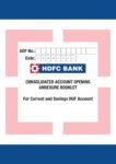 HDFC Bank Consolidated Account Opening Annexure Booklet Form for ...