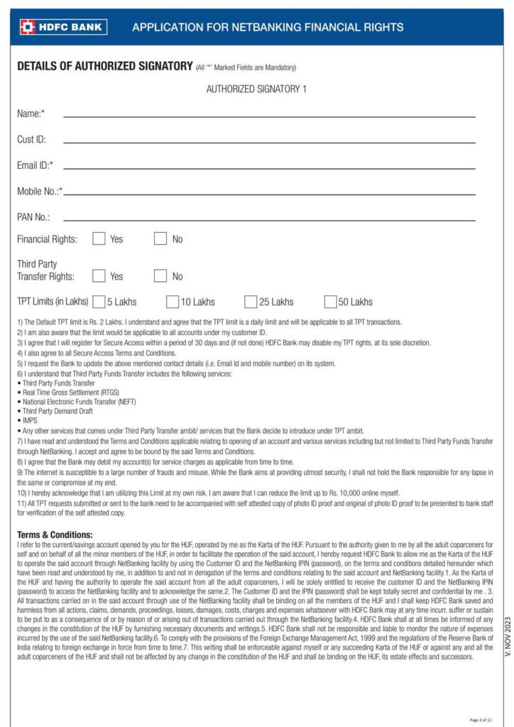 HDFC Bank Consolidated Account Opening Annexure Booklet Form For HDFC Bank Consolidated Account Opening Annexure Booklet Form For
