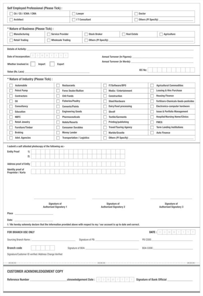 HDFC Bank Dormant Activation and REKYC Updation Form For Non ...