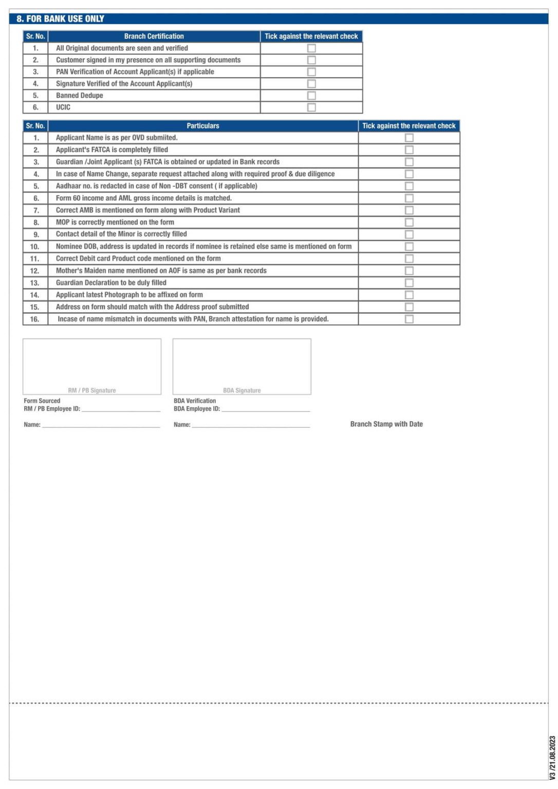 HDFC Bank MINOR TO MAJOR CONVERSION Application Form for Resident ...