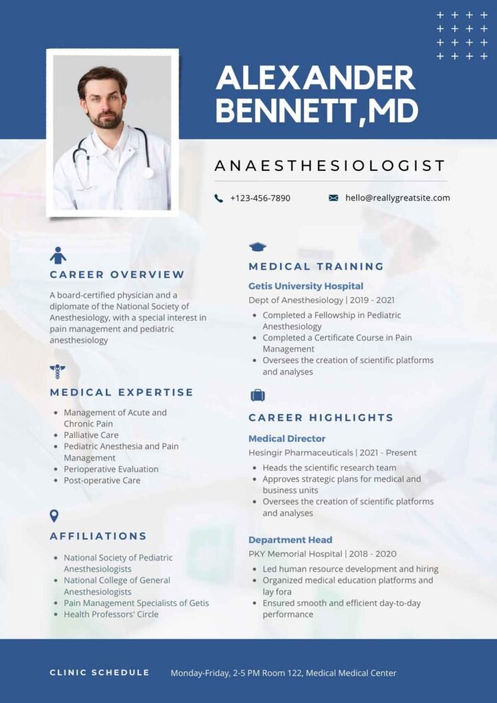 Doctor Resume 20 Templates Download in Word (.docx)
